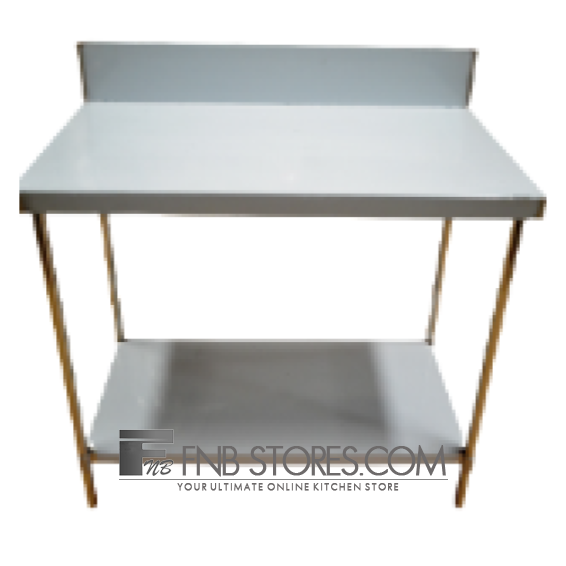 2ND HAND ~ SUS 304 2 TIERS WORKING TABLE C/W BACK SPLASH – W1560 X D780 ...