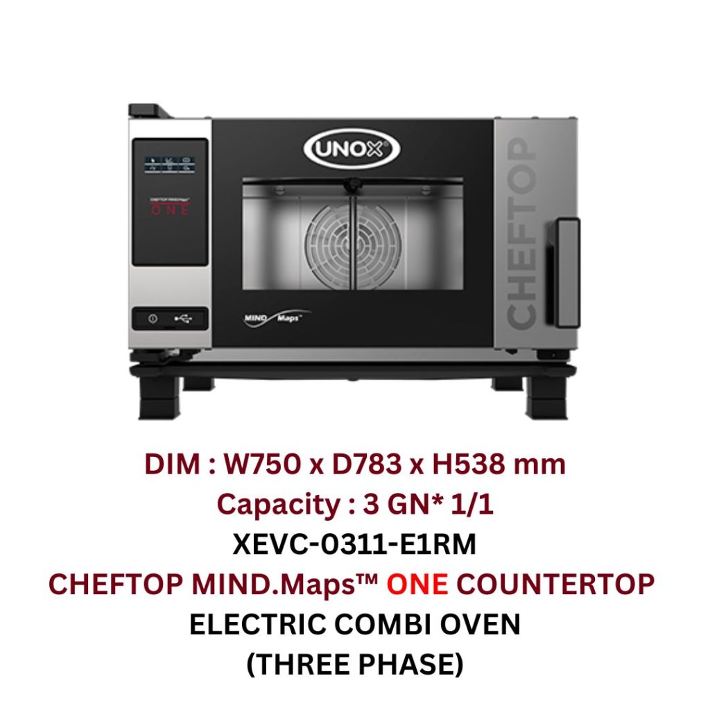 UNOX CHEFTOP MIND.Maps™ ONE COUNTERTOP 3*GN 1/1 ELECTRIC COMBI OVEN ...
