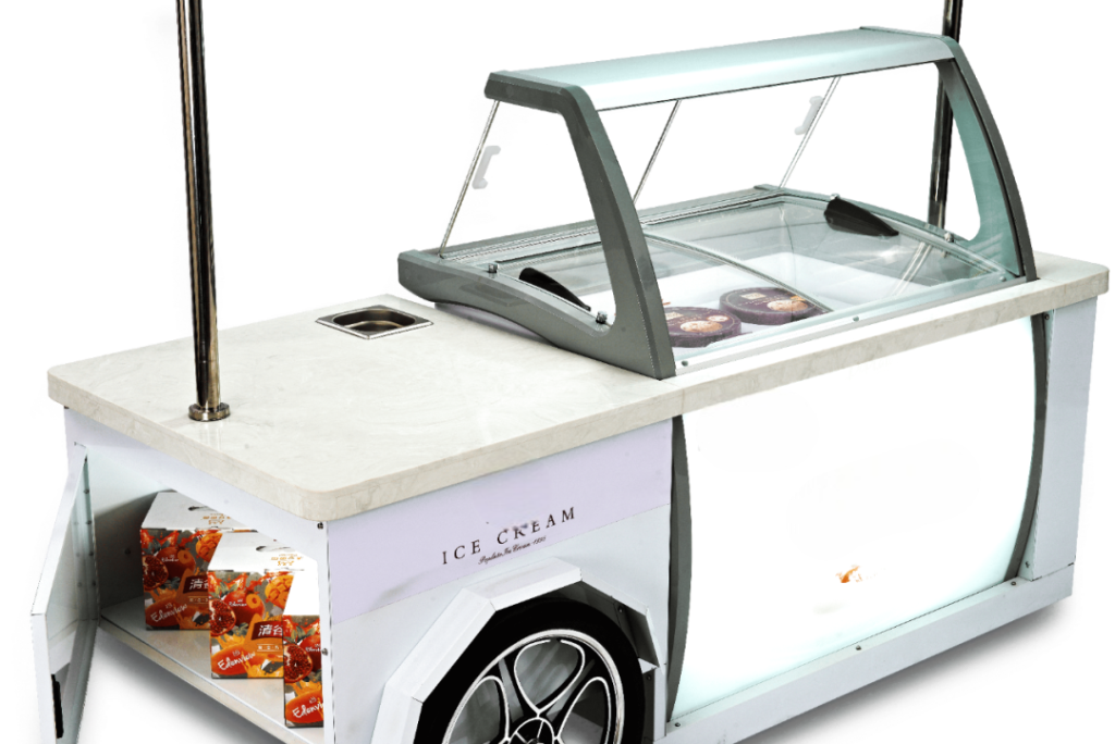 ICE CREAM CART, CURVE GLASS ~ CART-PRCG - CN United