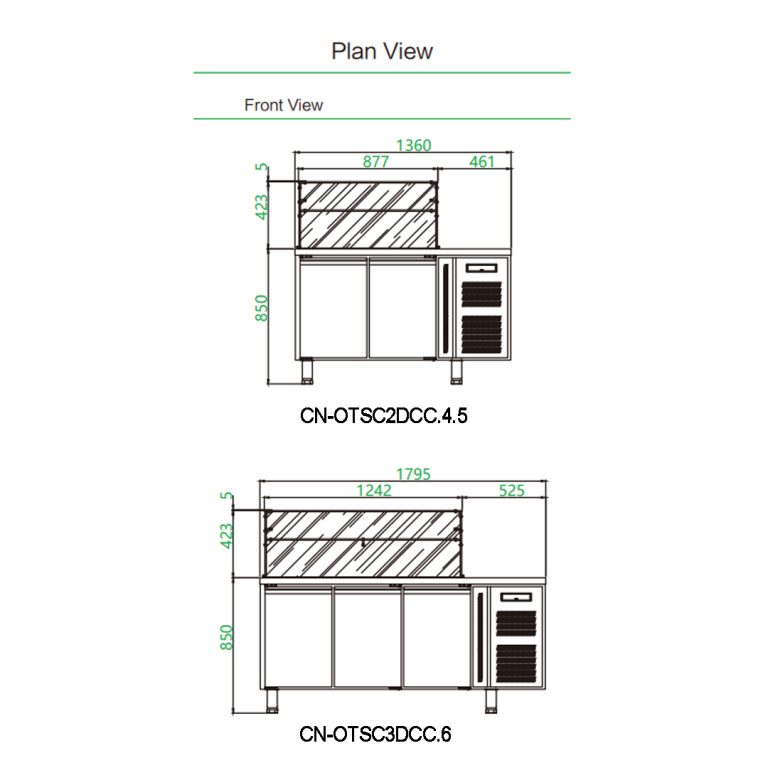 CN OPEN TOP SALAD COUNTER CHILLER WITH SNEEZE GLASS, Options of 4,5 & 6 ...